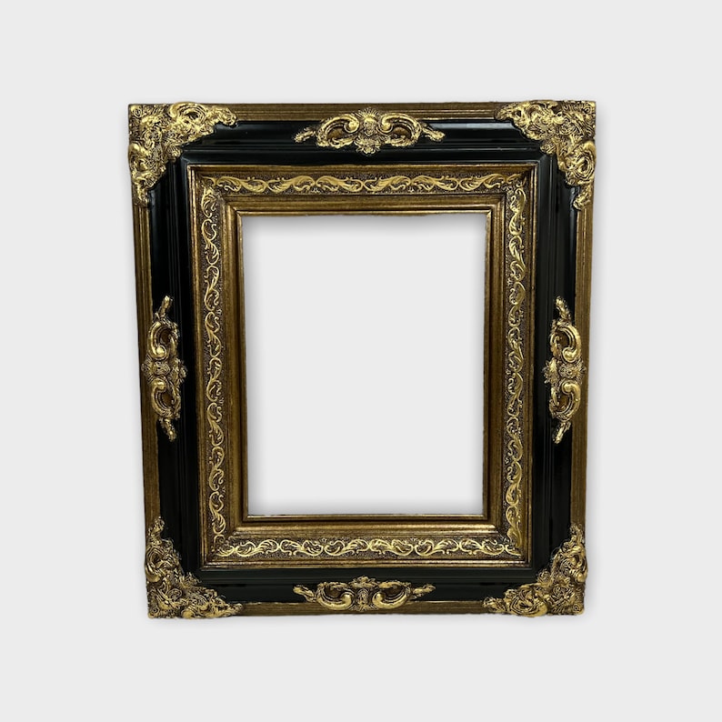 Baroque Colonial Style Frame Antique Goldblack Frameornate - Etsy