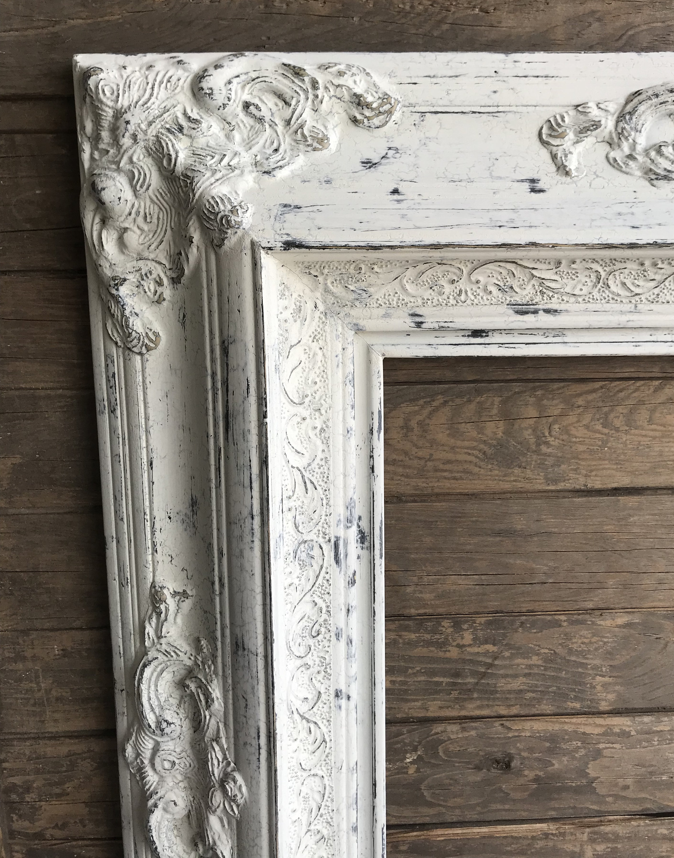 Baroque Shabby Chic Style Wood Framedistressed White - Etsy
