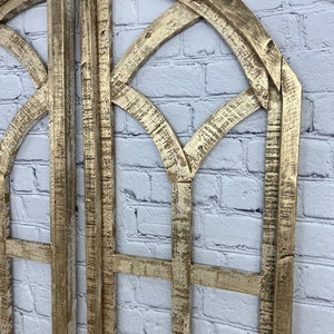 Set of 2 Rustic Curch Style Wood Windows, READY TO SHIP, Distressed ...