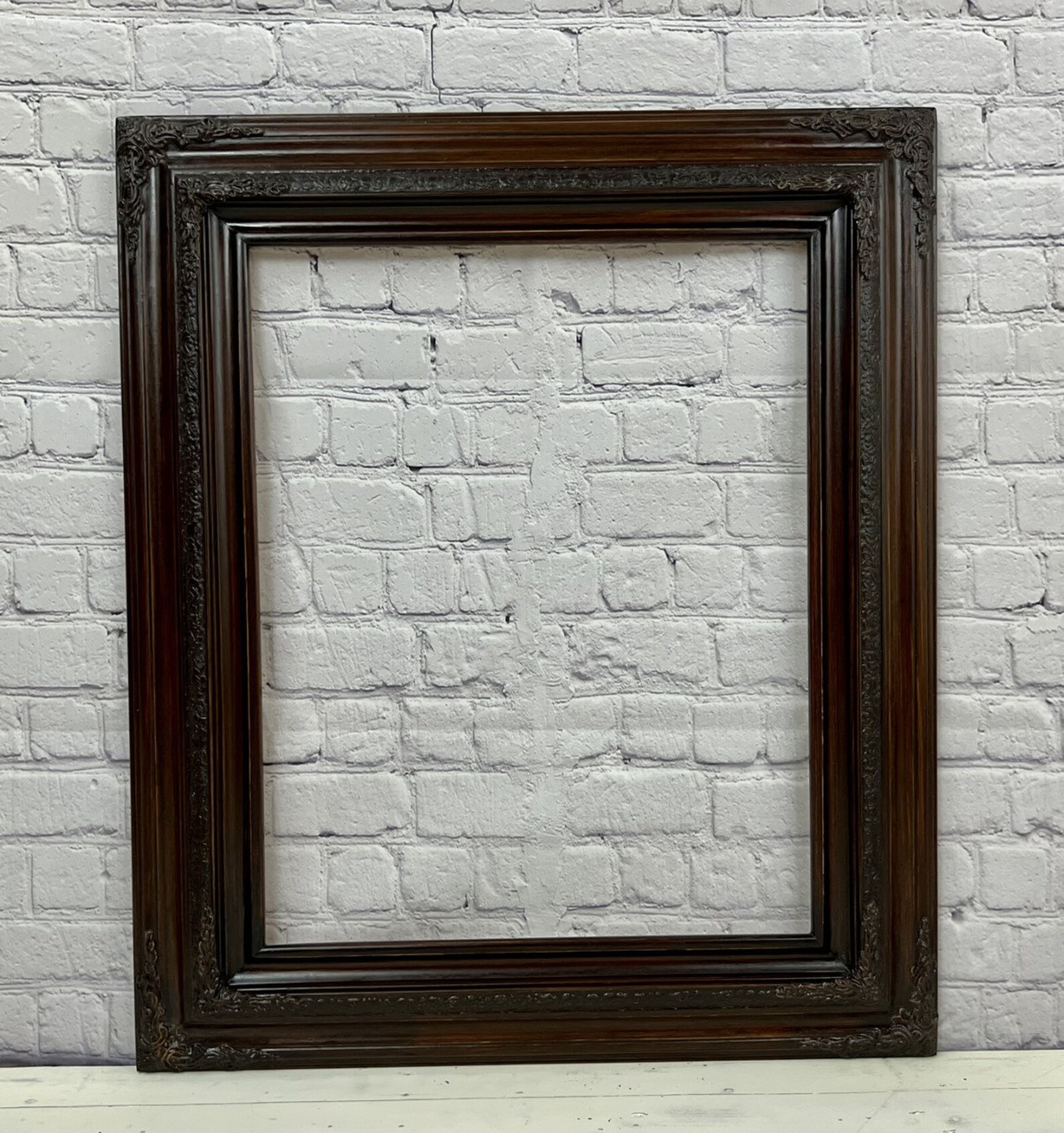 Traditional Compo Ornate Wood Frame Dark Walnut Wood Picture - Etsy