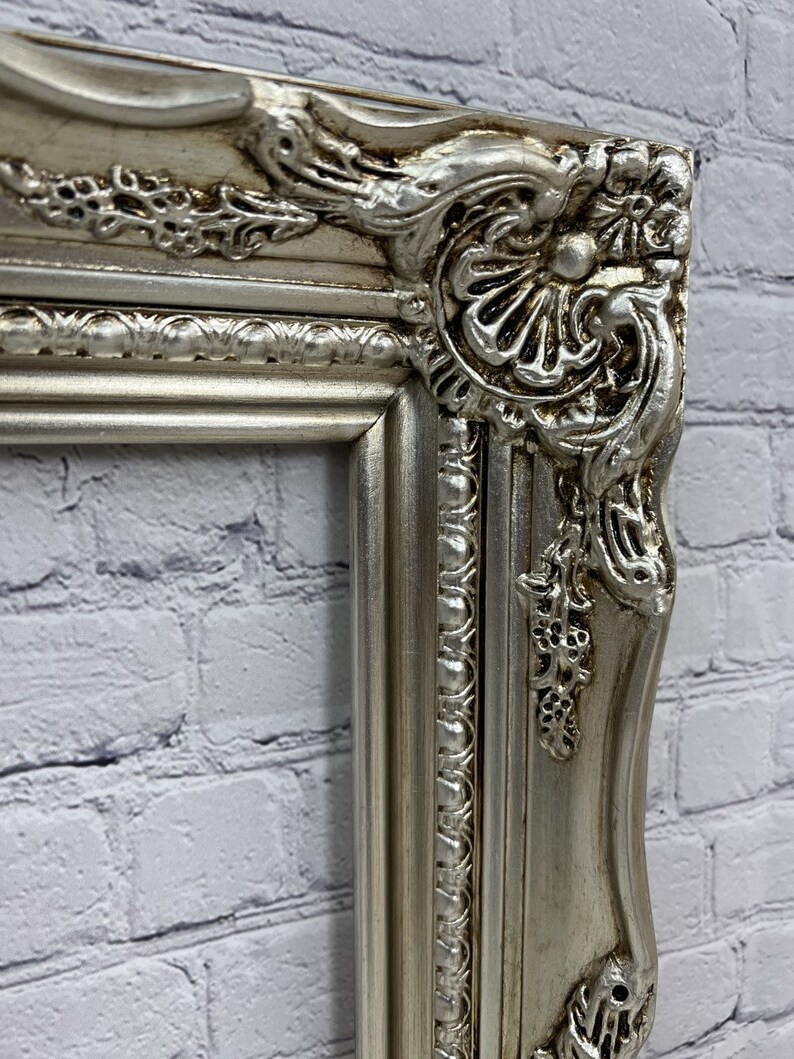 Classic Colonial Style Wood Picture Frame Silver Leaf | Etsy