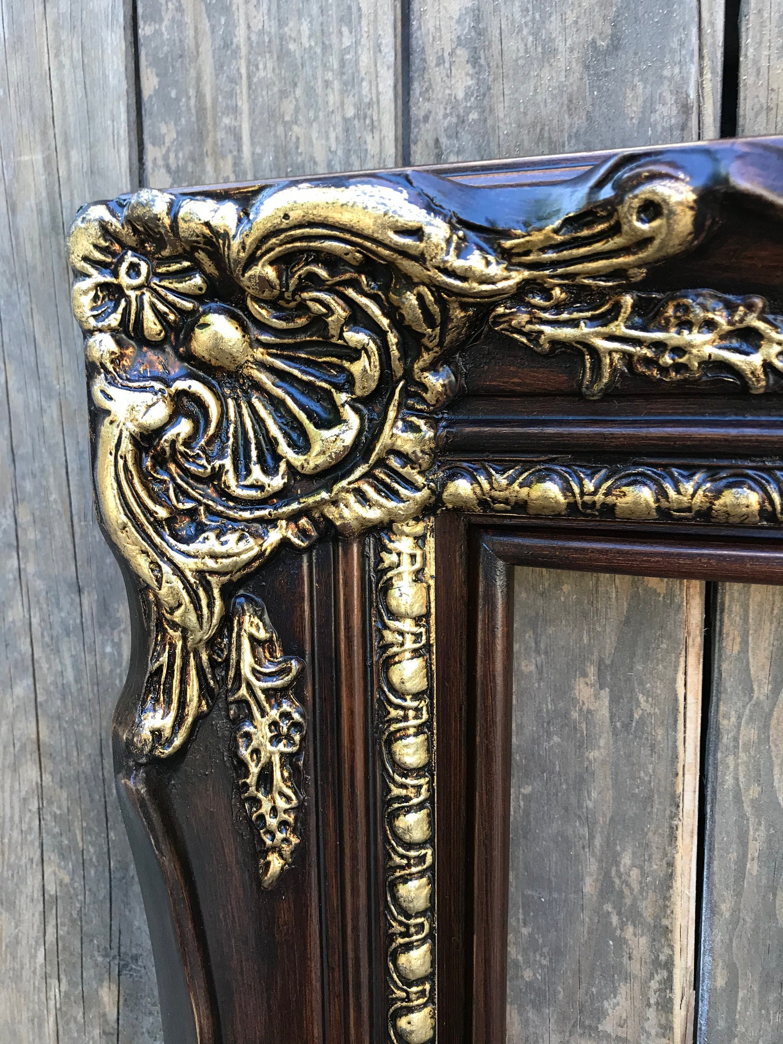 Classic Colonial Style Wood Picture Frame, Dark Walnut ,ornate Frame ...