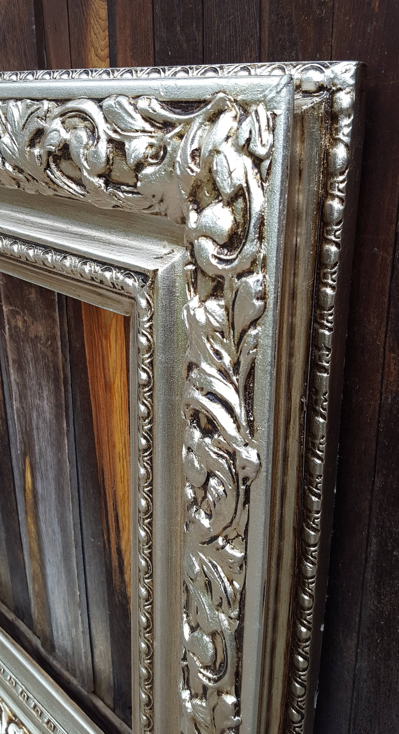 Colonial Style Frame, Silver Leaf, Canvas Frame,ornate Wood Frame, Oil ...