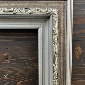 Classic Style Wood Picture Frame, BRUSHED SILVER, Silver Leaf Frame ...