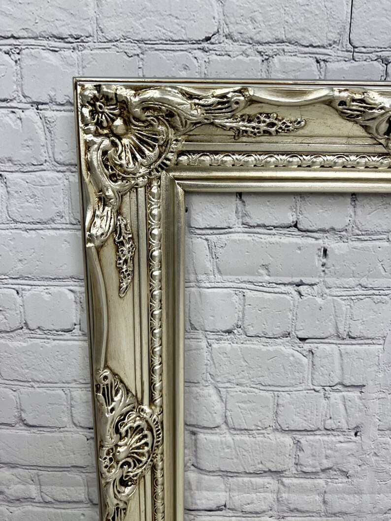 Classic Colonial Style Wood Picture Frame Silver Leaf | Etsy