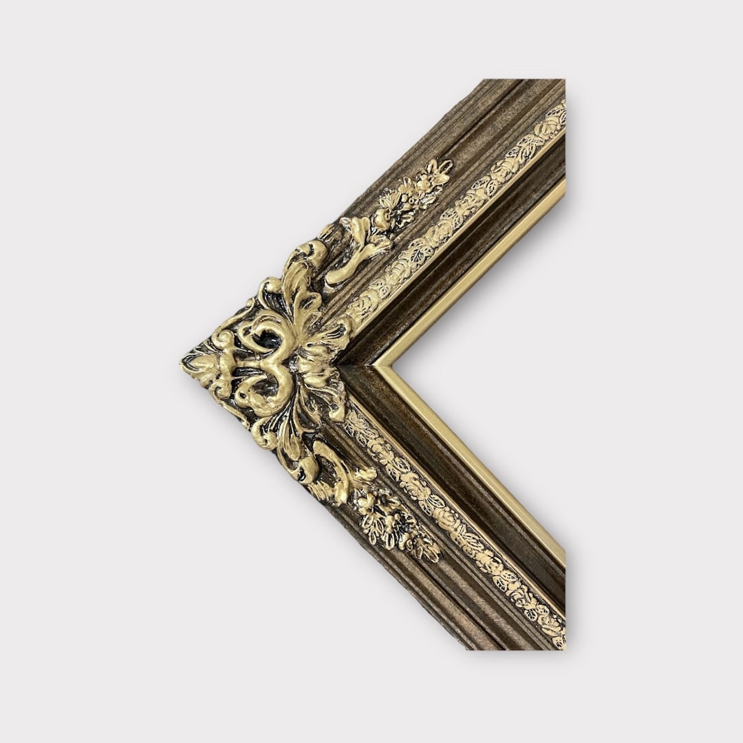 Traditional Compo XL Ornate Corners Wood Frame, DARK BRONZE, Vintage Wood Picture Frame, Antique ...