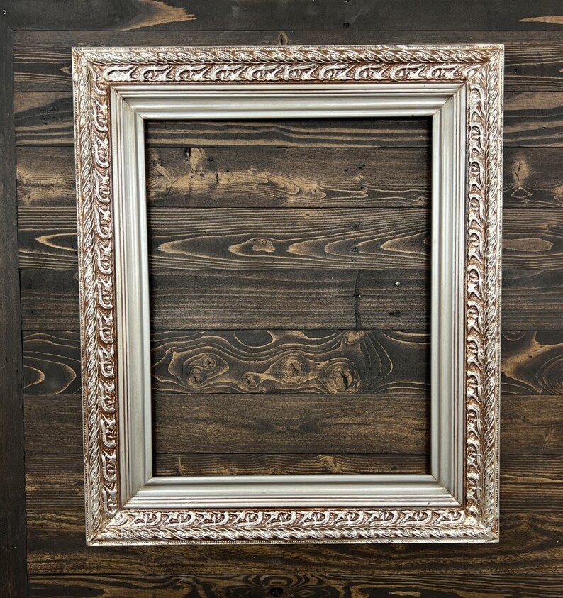 Silver Leaf Wood Picture Frame Ornate Frame Botanical - Etsy