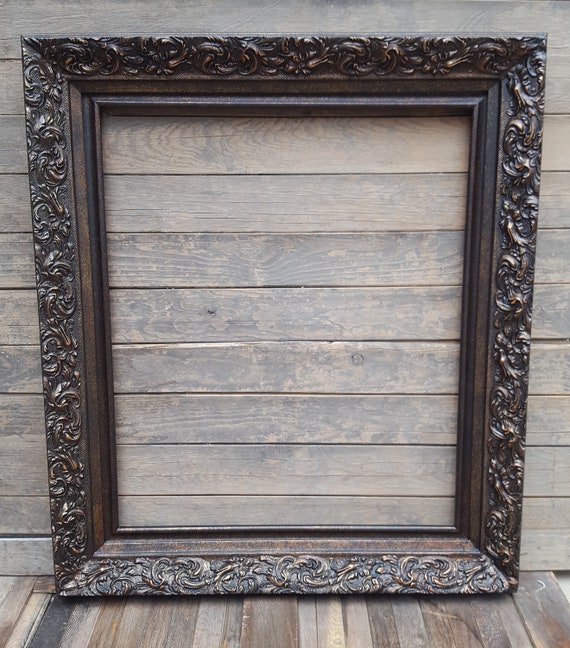 Victorian Style Wood Picture Frame Distressed Bronzewedding | Etsy