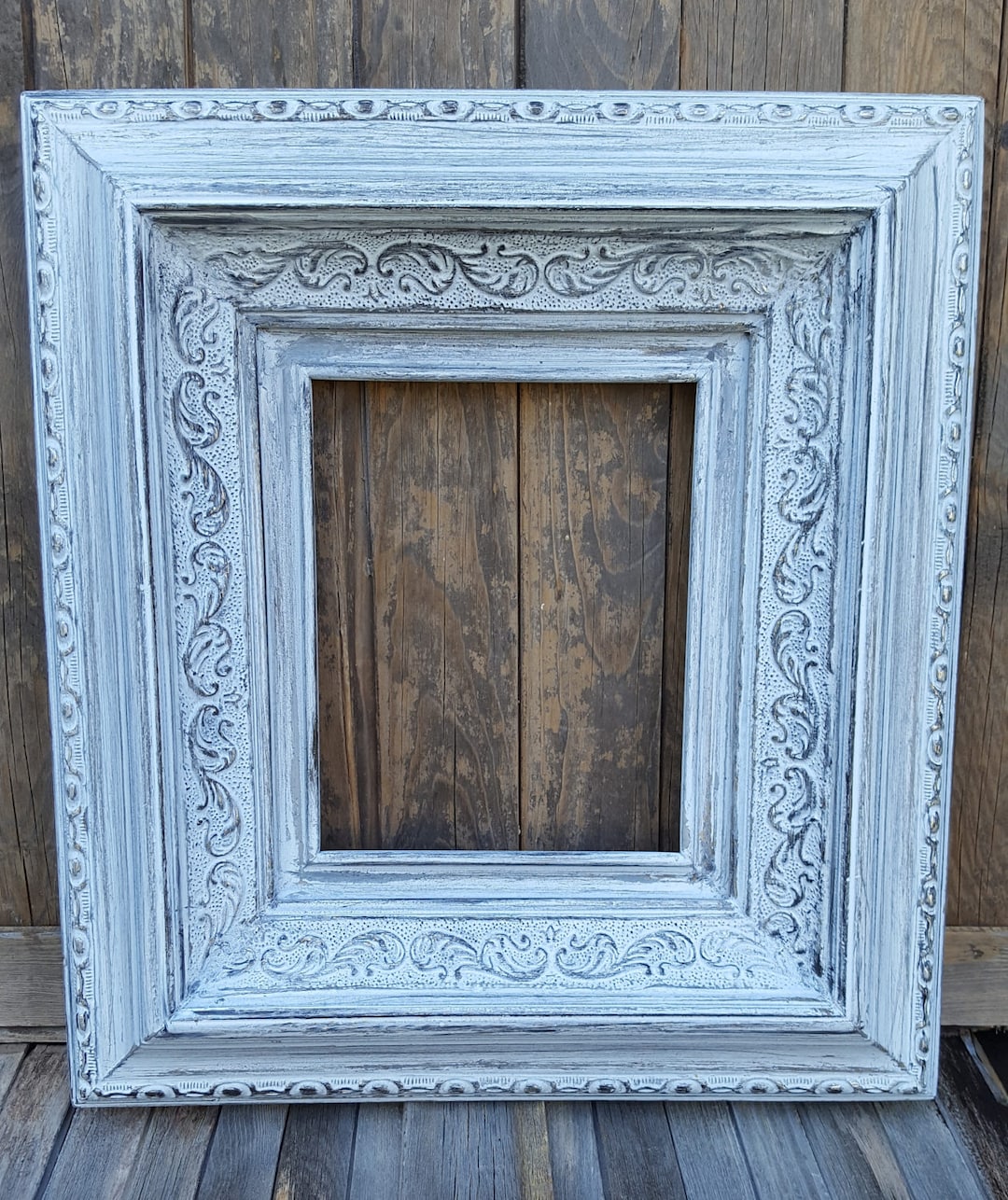 Victorian Shabby Chic Style Frame, White Wash, Canvas Frame, Photo ...