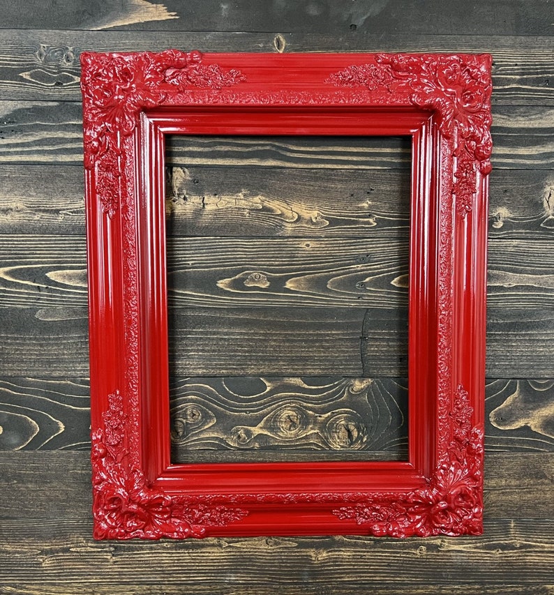 Traditional Compo XL Ornate Corners Wood Frame High Gloss RED - Etsy