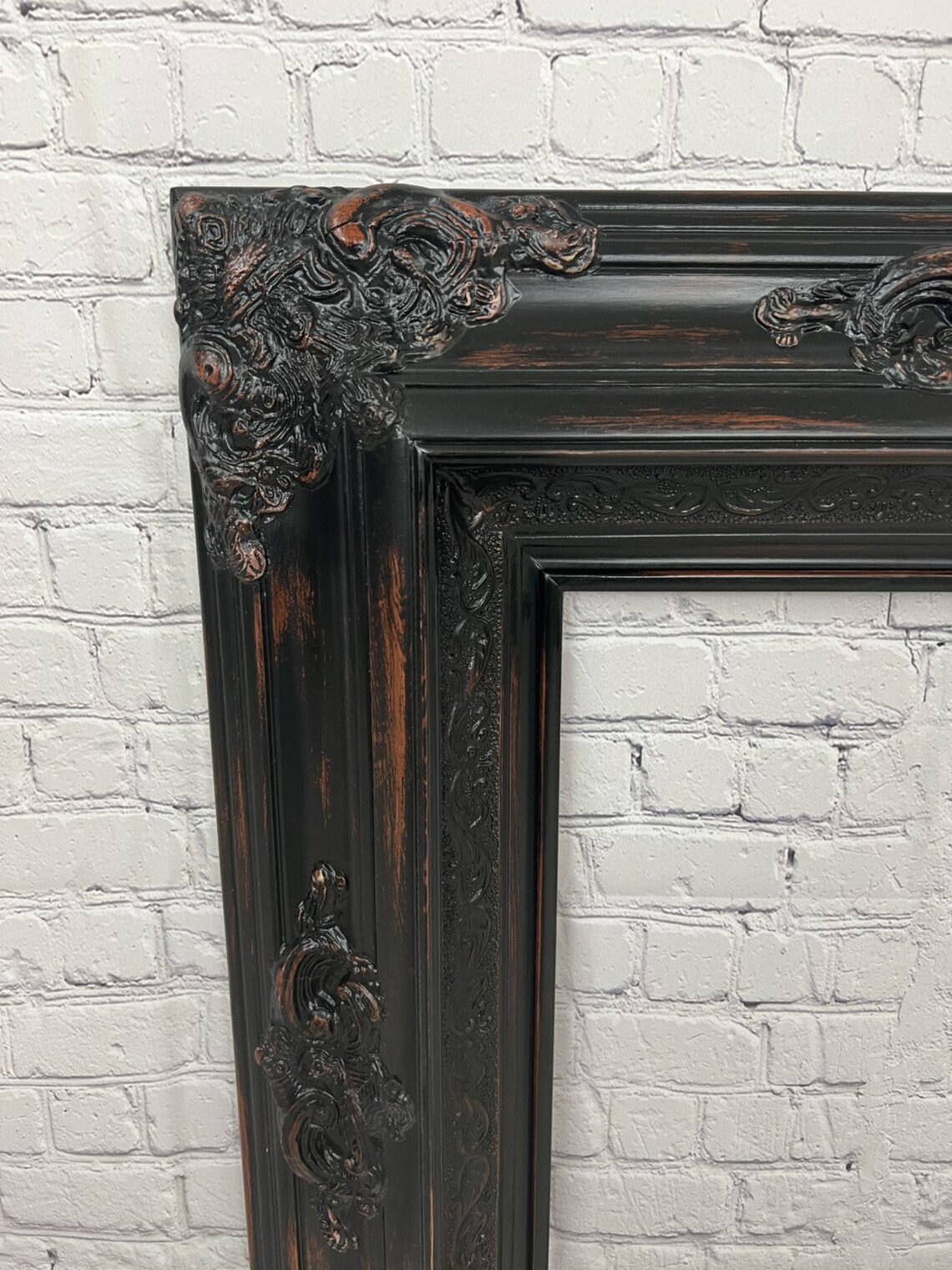 Baroque Shabby Chic Style Framedistressed Blackoil Painting - Etsy