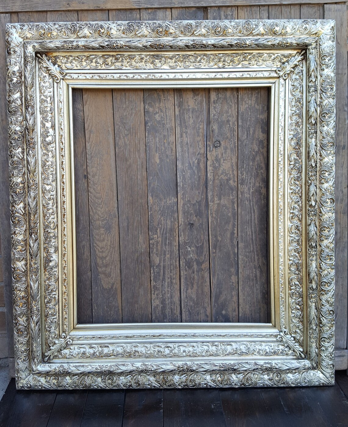 Baroque Colonial Style Frame antique silver wedding | Etsy