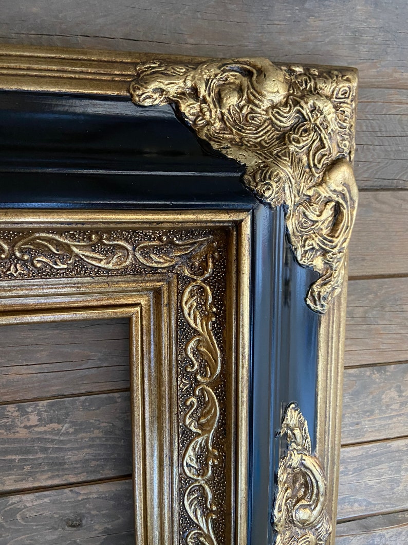 Baroque colonial Style Frame antique goldblack frameornate | Etsy