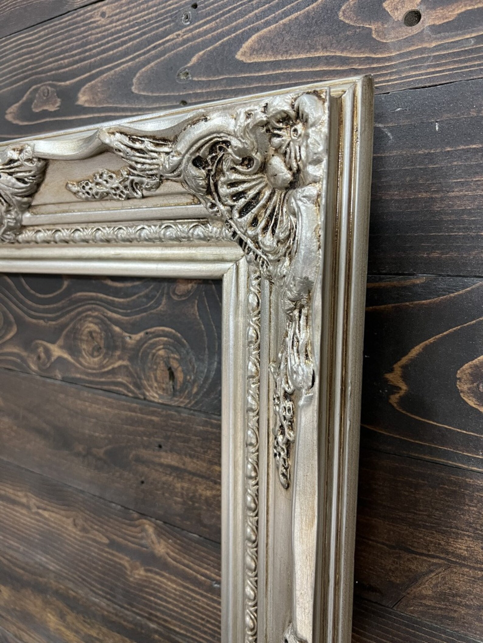 Classic Colonial Style Wood Picture Frame Silver Leaf - Etsy