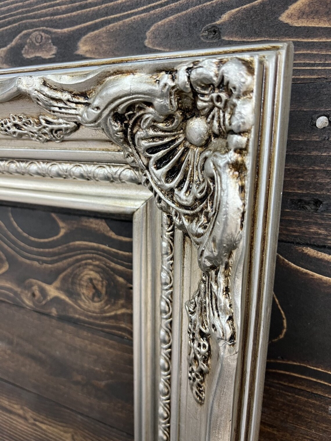 Classic Colonial Style Wood Picture Frame Silver Leaf - Etsy