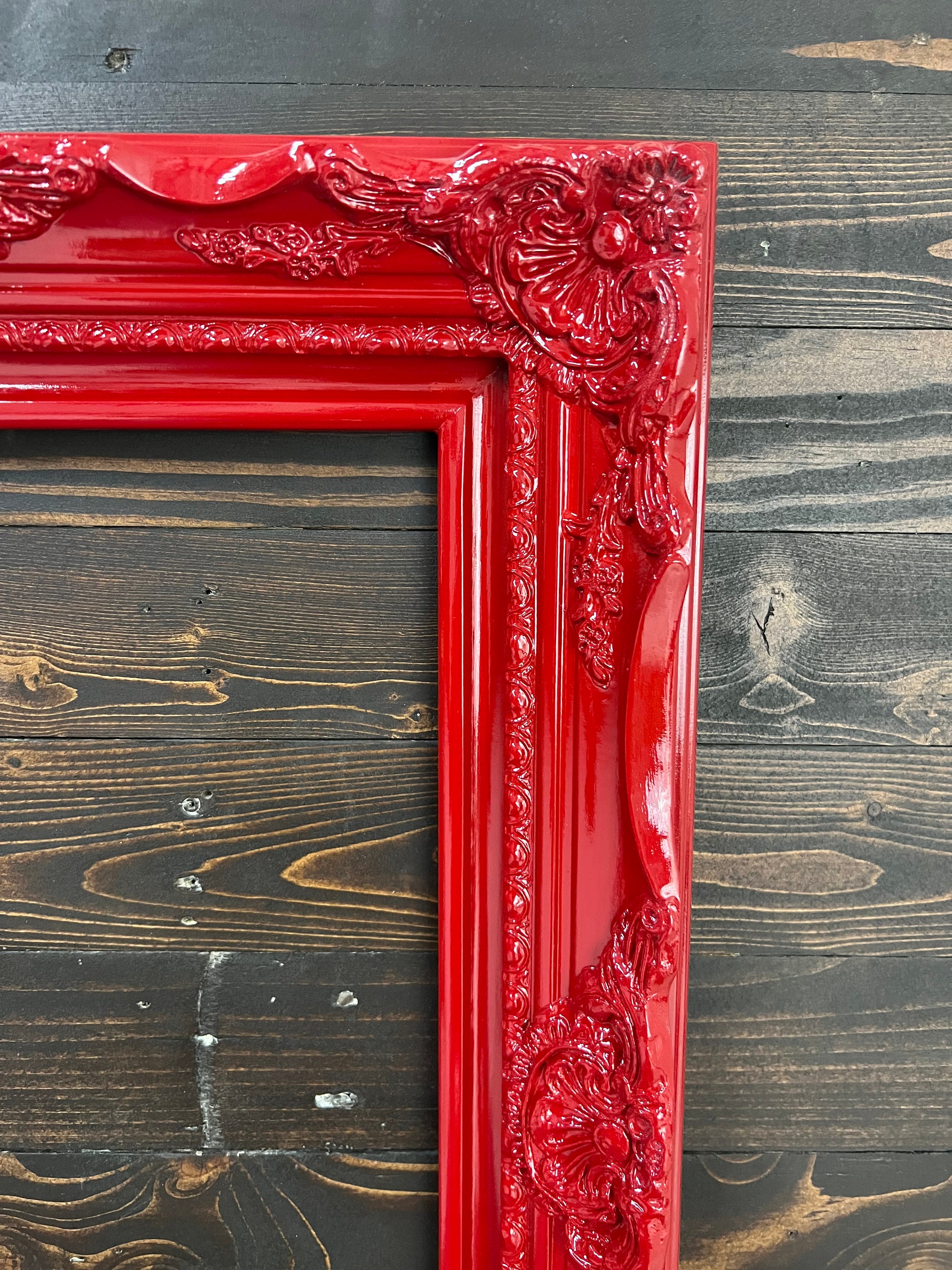 Classic Colonial Style Wood Picture Frame, Canvas Frame,red High Gloss ...