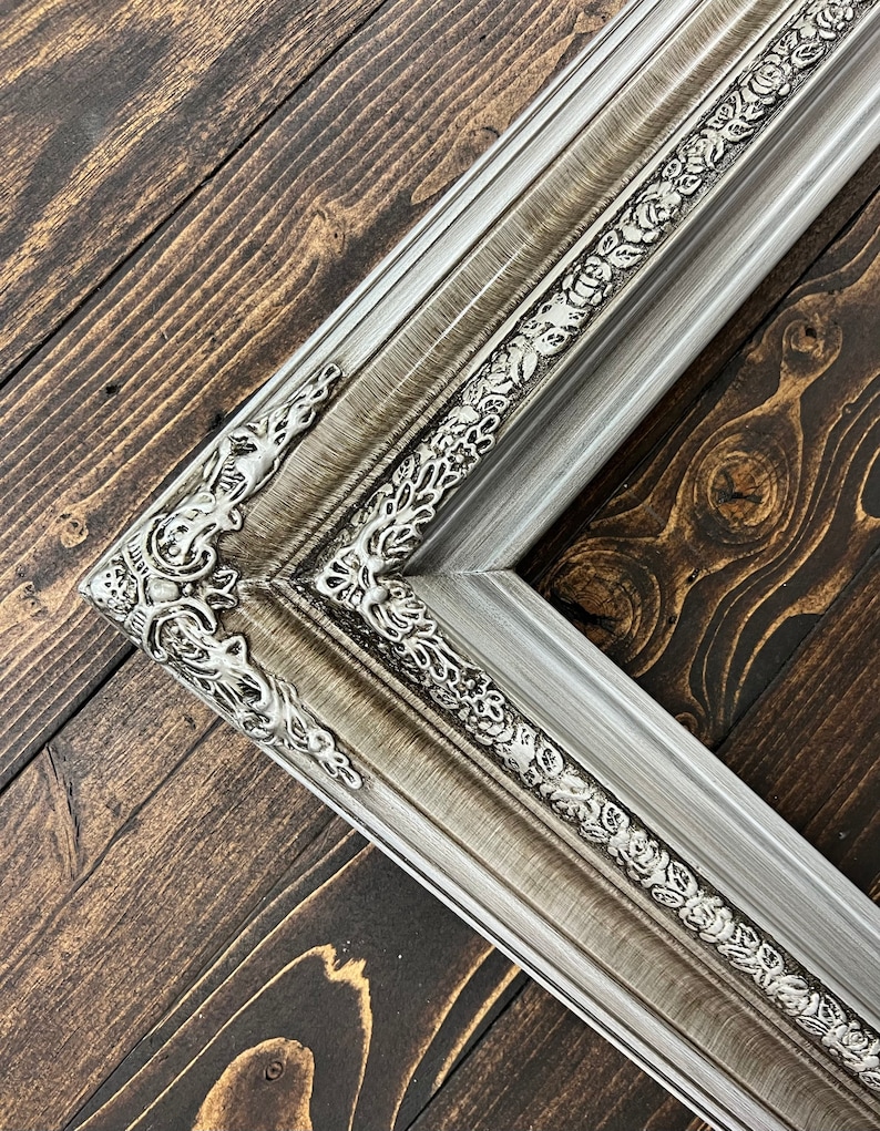 Traditional Compo Ornate Wood Frame Silver Frame Wood - Etsy
