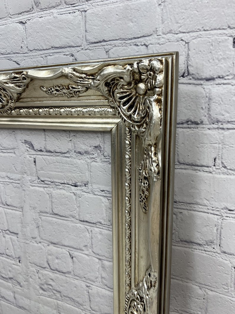 Classic Colonial Style Wood Picture Frame Silver Leaf | Etsy