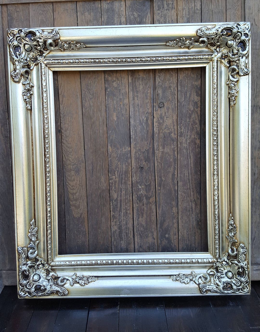 Colonial Style Frame, Silver Leaf,wedding Frame,ornate Wood Frame ...