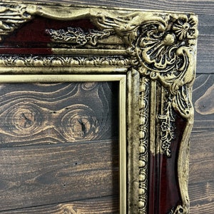 Classic Colonial Style Wood Picture Frame,dark Cherry With Gold Leaf ...