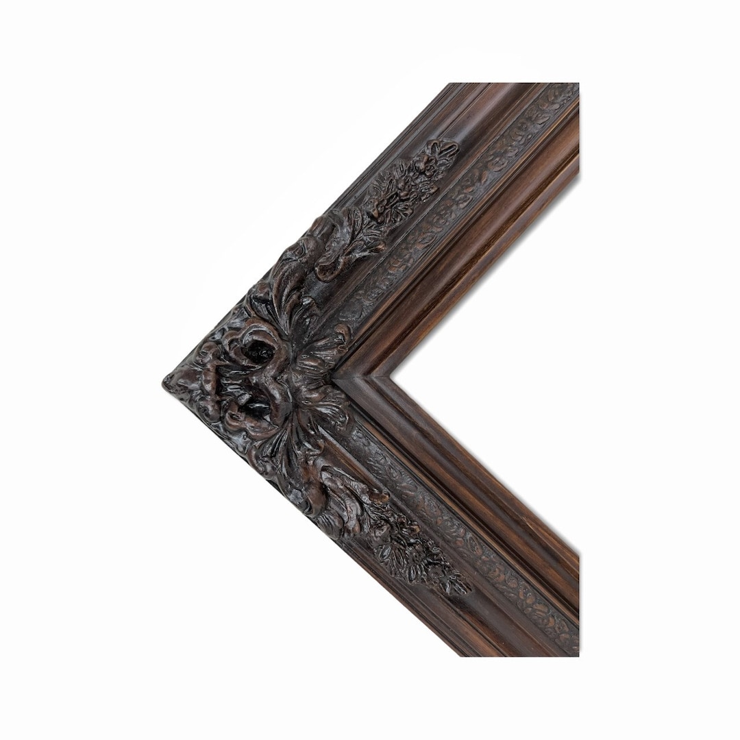 Traditional Compo XL Ornate Corners Wood Frame, Dark Walnut, Vintage ...