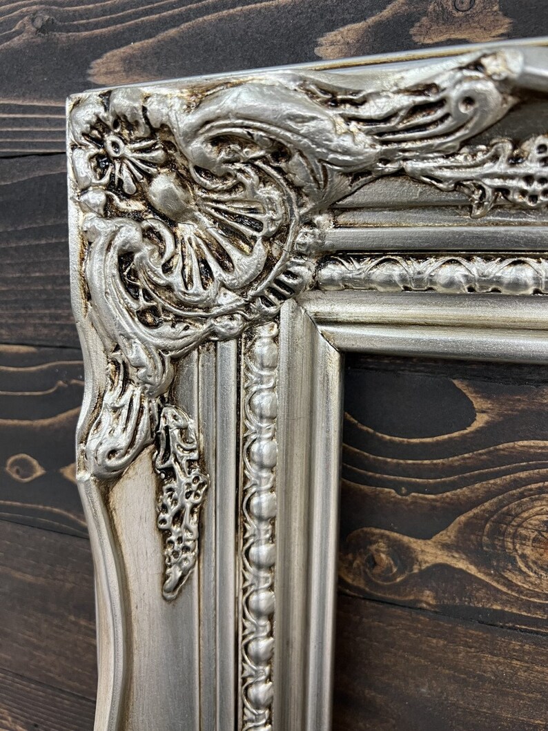 Classic Colonial Style Wood Picture Frame Silver Leaf - Etsy