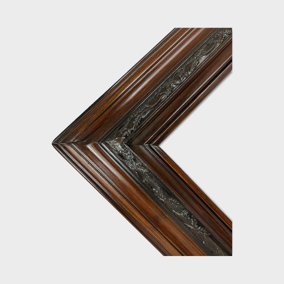 Classic Style Wood Picture Frame DARK WALNUT Hand Stained - Etsy