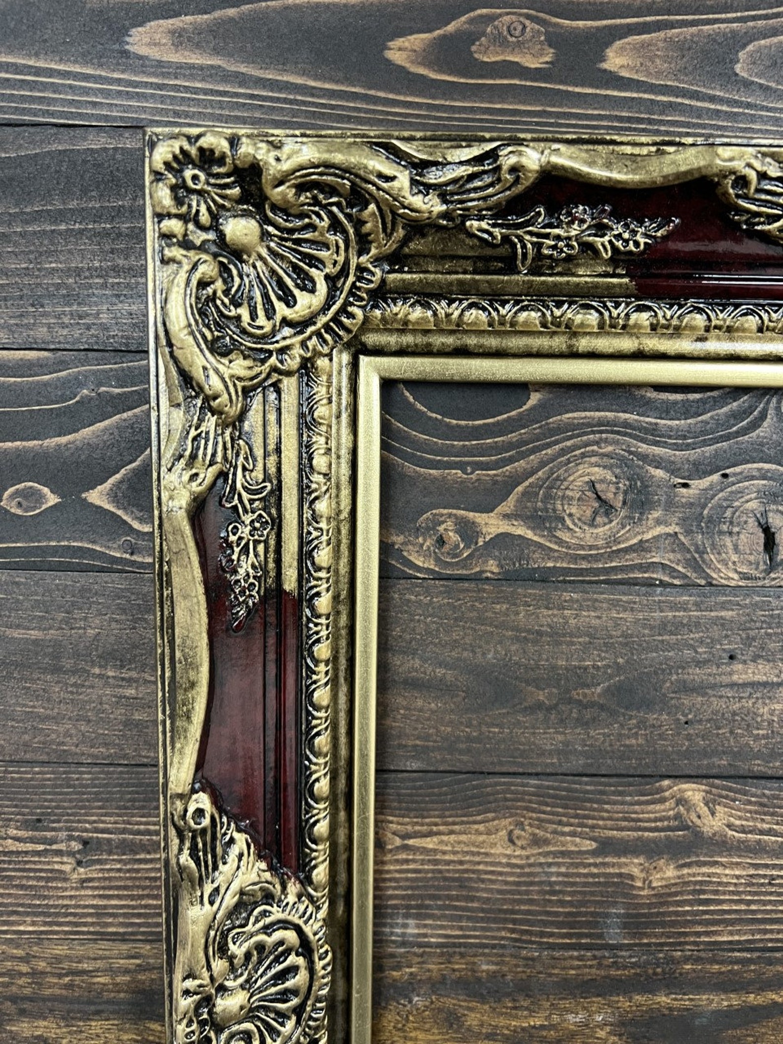 Classic Colonial Style Wood Picture Framedark Cherry With - Etsy