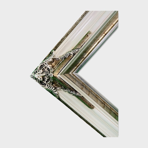 Classic Ornate Wood Frame White Frame Silver Leaf | Etsy