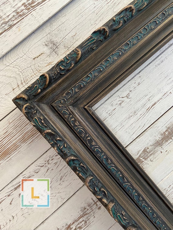 Vintage style wood picture frame with compo ornate trim. | Etsy