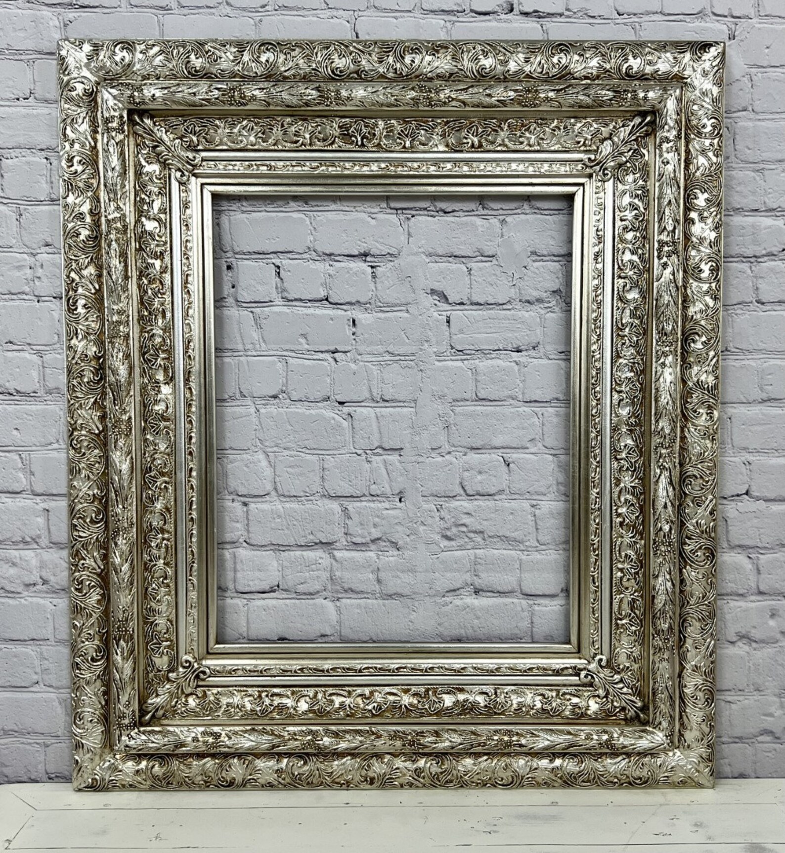 Baroque Colonial Style Frame, Antique Silver, Wedding Frame,canvas ...