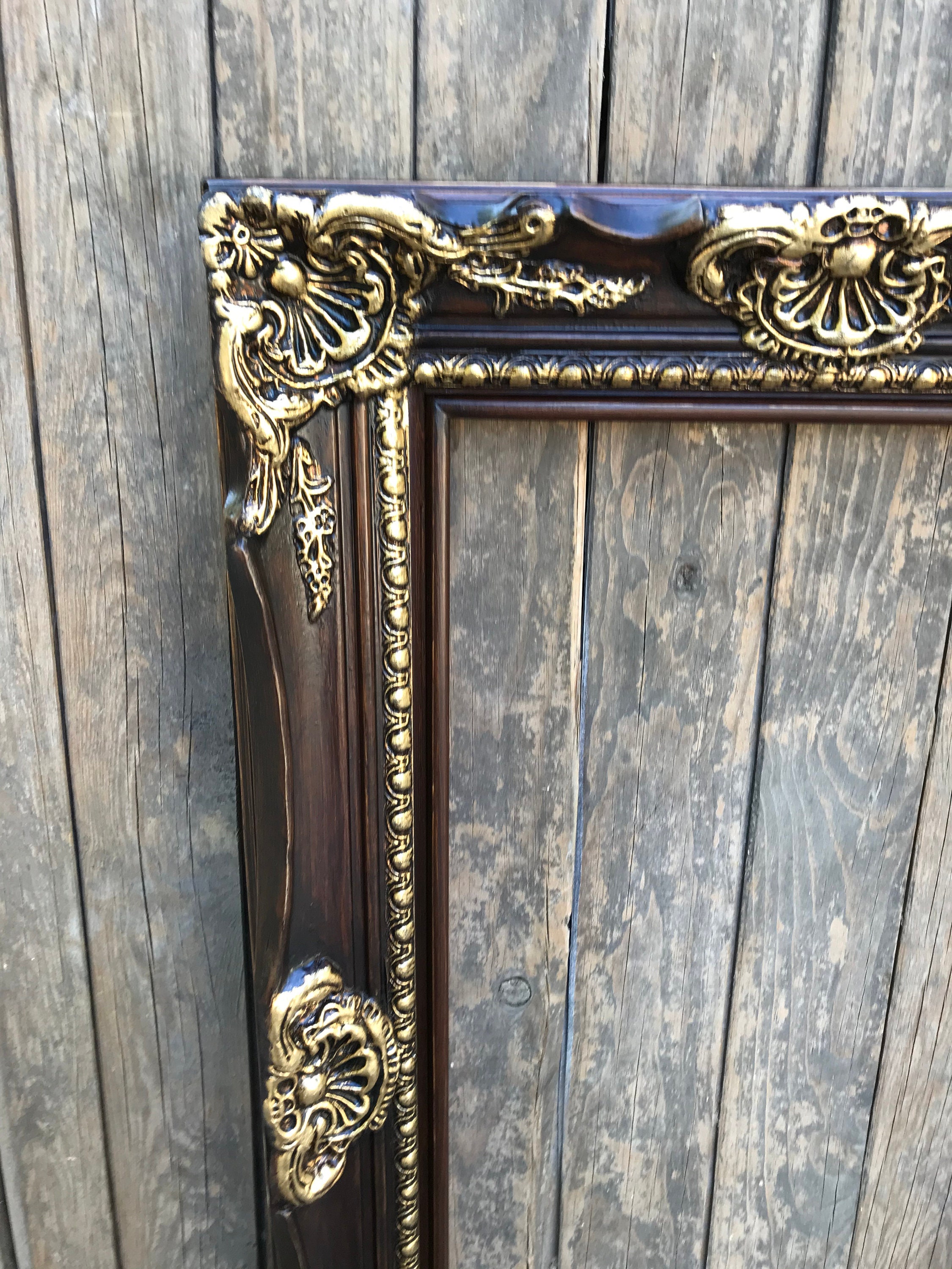 Classic Colonial Style Wood Picture Frame, Dark Walnut ,ornate Frame ...
