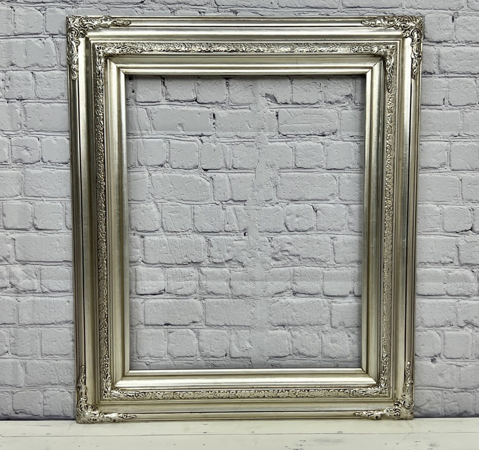 Traditional Compo Ornate Wood Frame Silver Leaf Frame Wood - Etsy