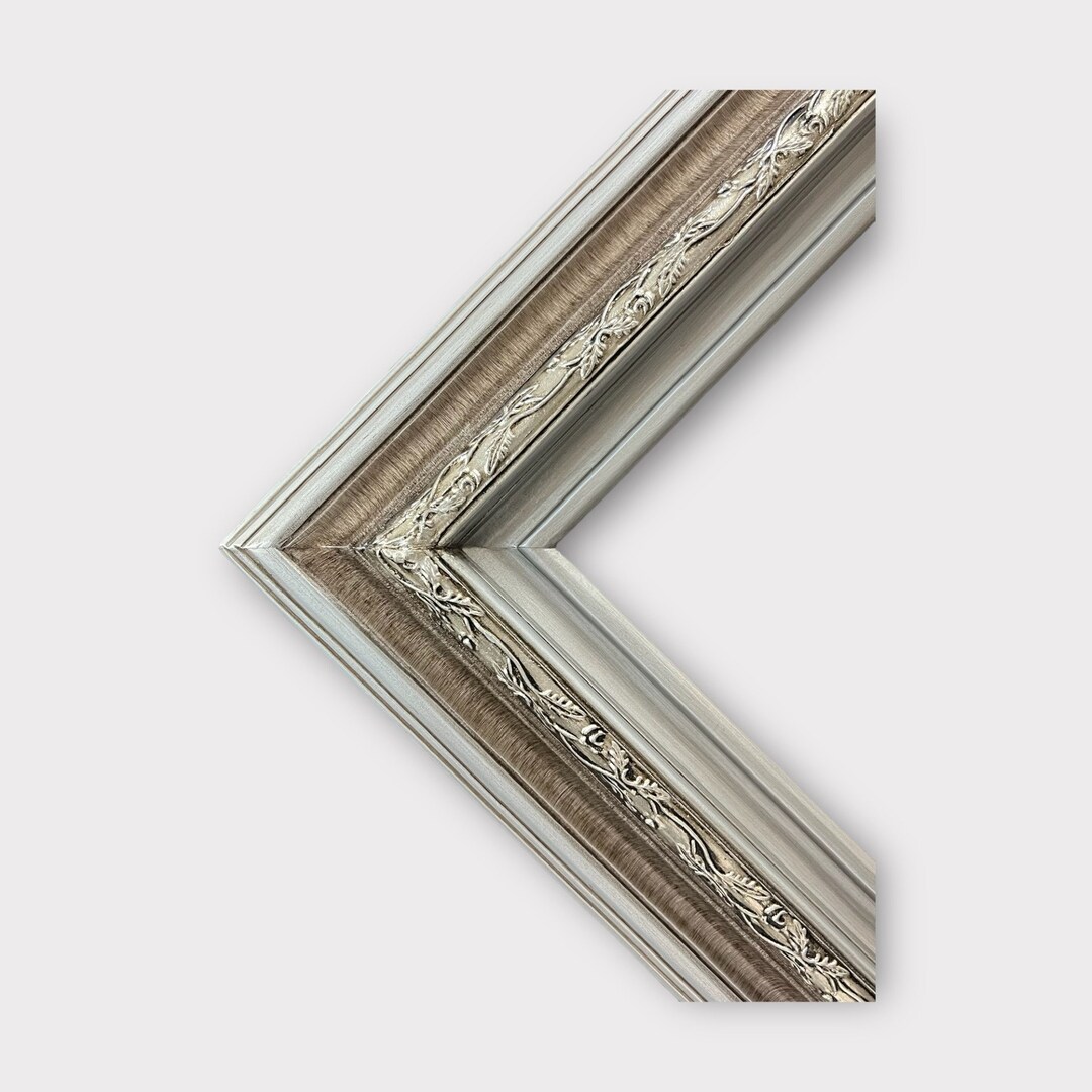 Classic Style Wood Picture Frame, BRUSHED SILVER, Silver Leaf Frame ...