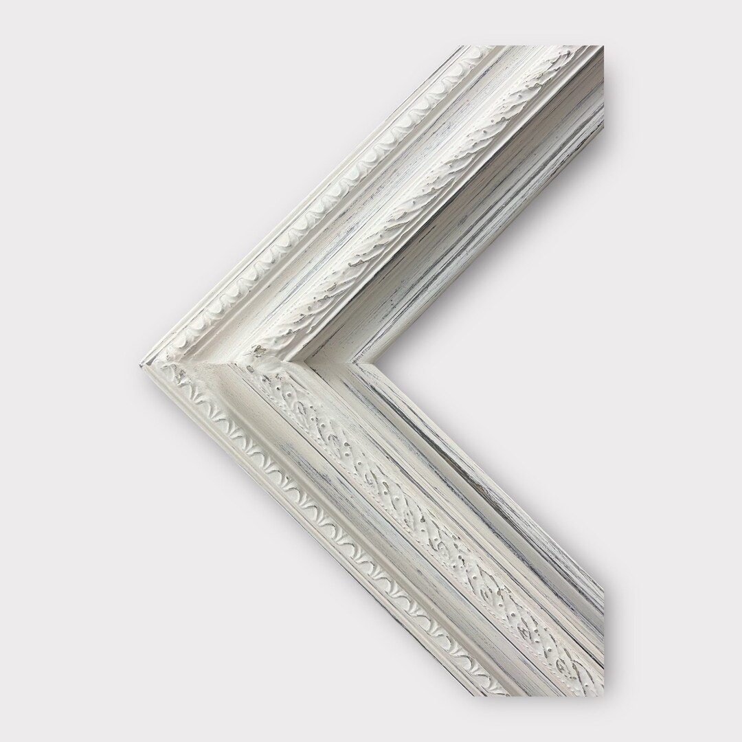 Distressed White Picture Frame, Vintage Picture Frame, Antique Style ...