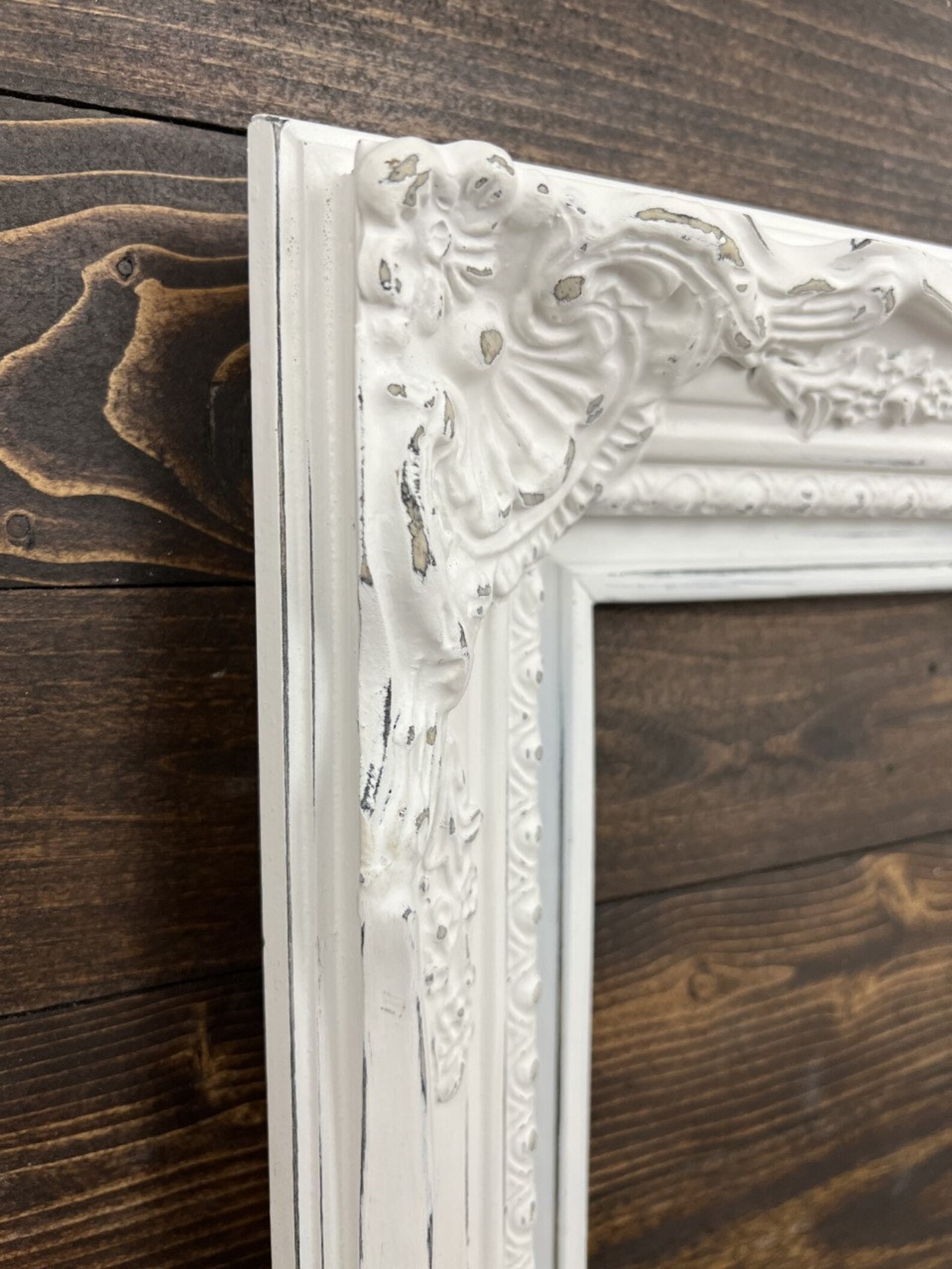 Classic Colonial Style Wood Picture Frame,distressed White Frame ...