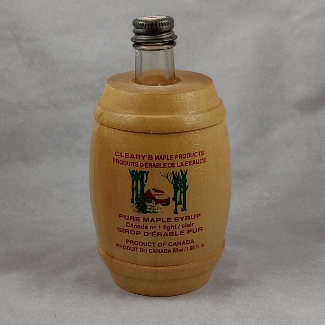 Cleary's Pure Maple Syrup From Canada 1.68 Oz in Wooden Barrel Built ...