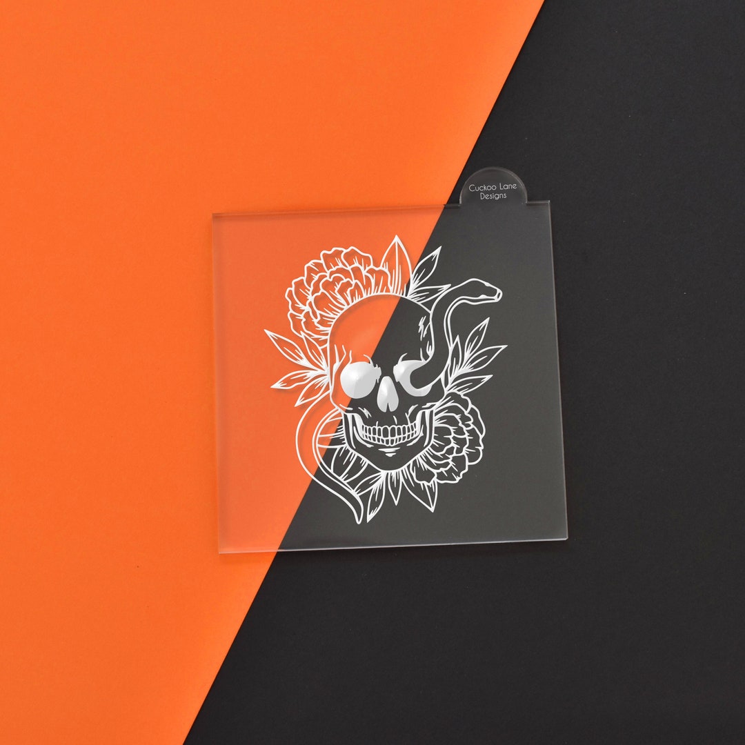 Halloween Skull & Snake Embosser Cookie Stamp Floral - Etsy