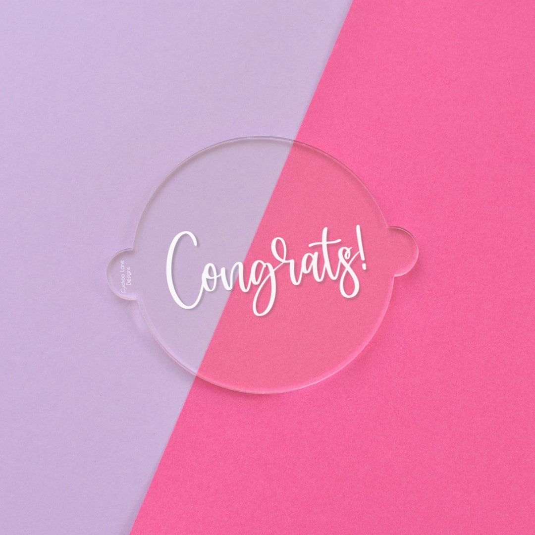Congrats Debosser Embosser Congratulations Cookie and Cupcake Fondant ...