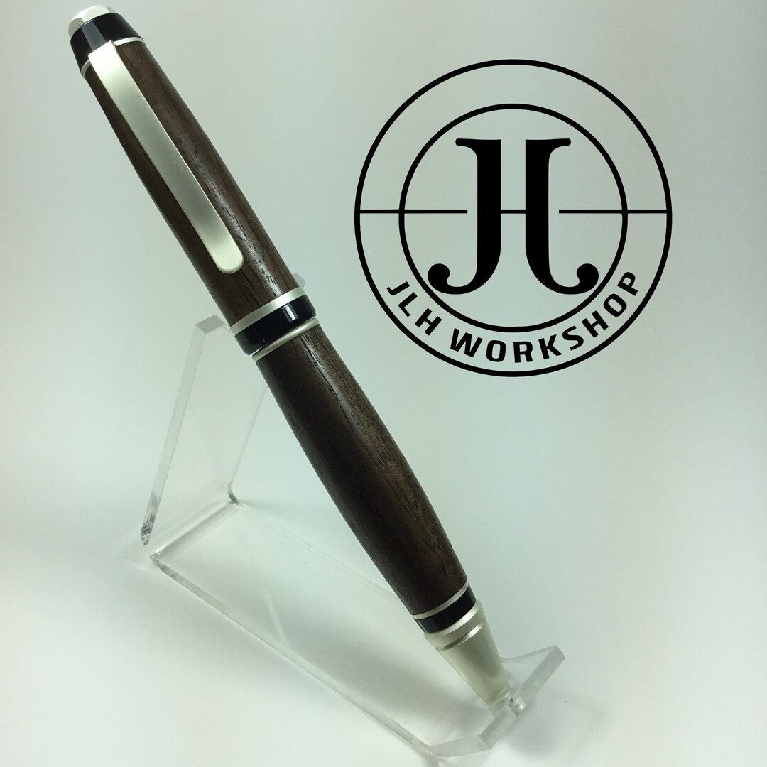 Handmade Walnut Wood Cigar Pen With Satin Nickel Hardware - Etsy