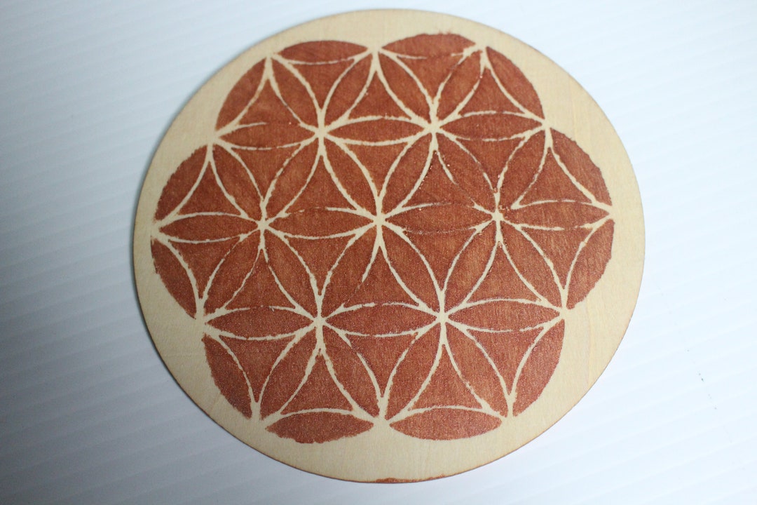 Custom Double-sided Crystal Grid Board - Metatron's Cube and Flower of ...