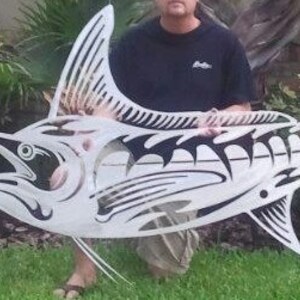 Marlin Chasing Flying Fish Metal Wall Art Metal Fish Art Home | Etsy