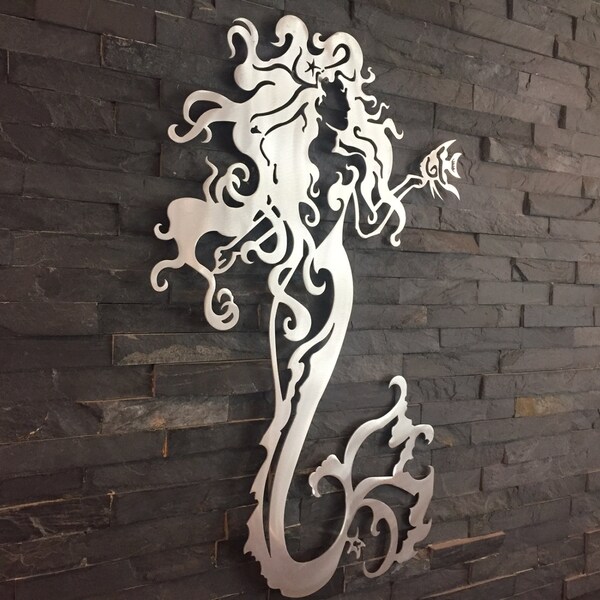 Mermaid Metal Art - Etsy