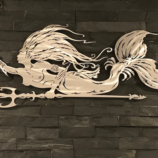 Mermaid Metal Art - Etsy