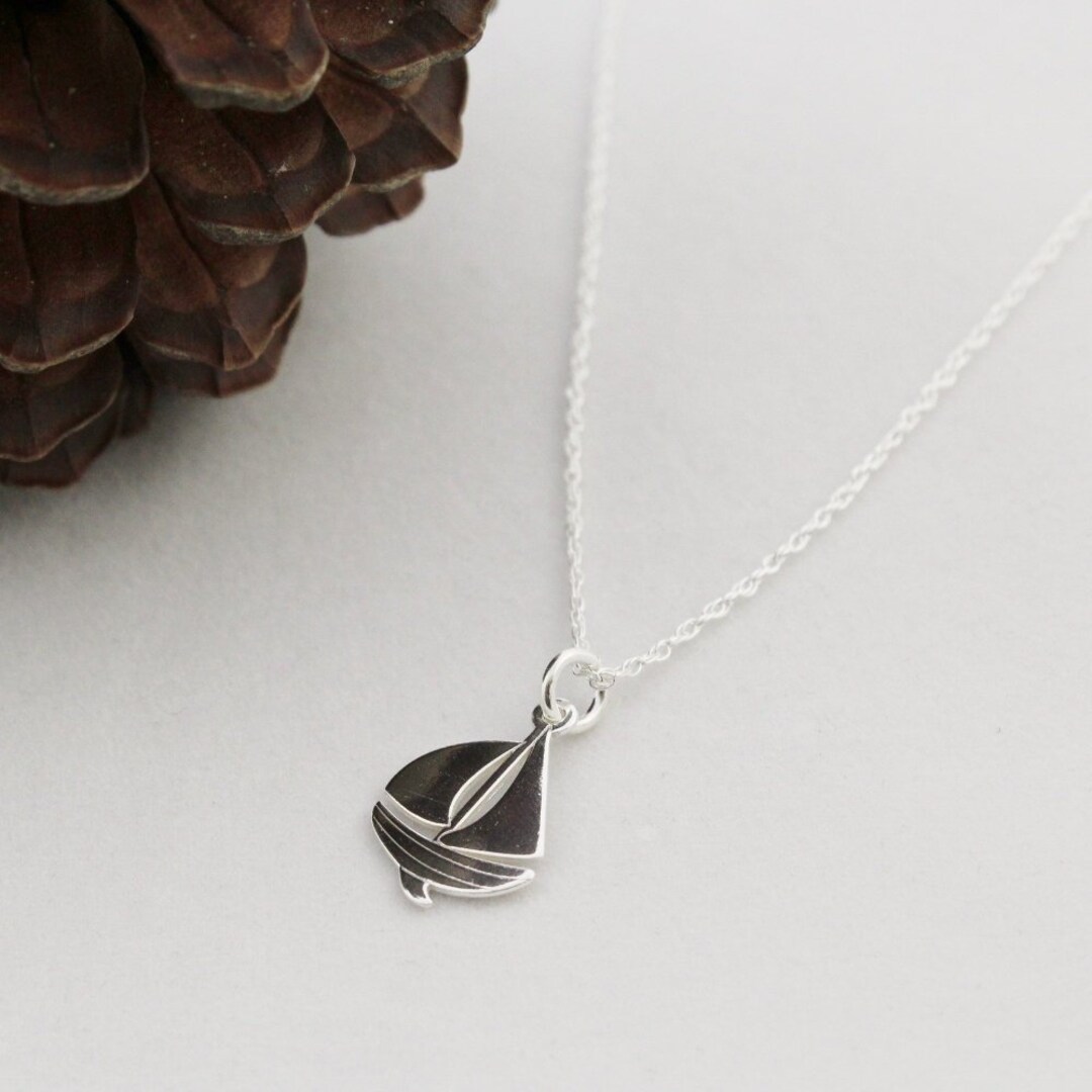 Sterling Silver Sailboat Yacht Boat Pendant, Sea Maritime Sailing ...