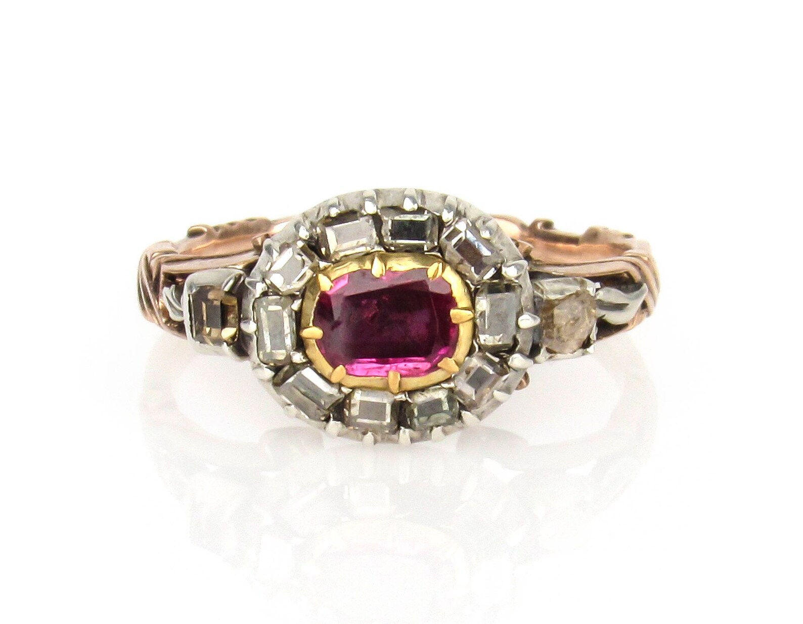 Georgian Ruby and Diamond Ring - Etsy