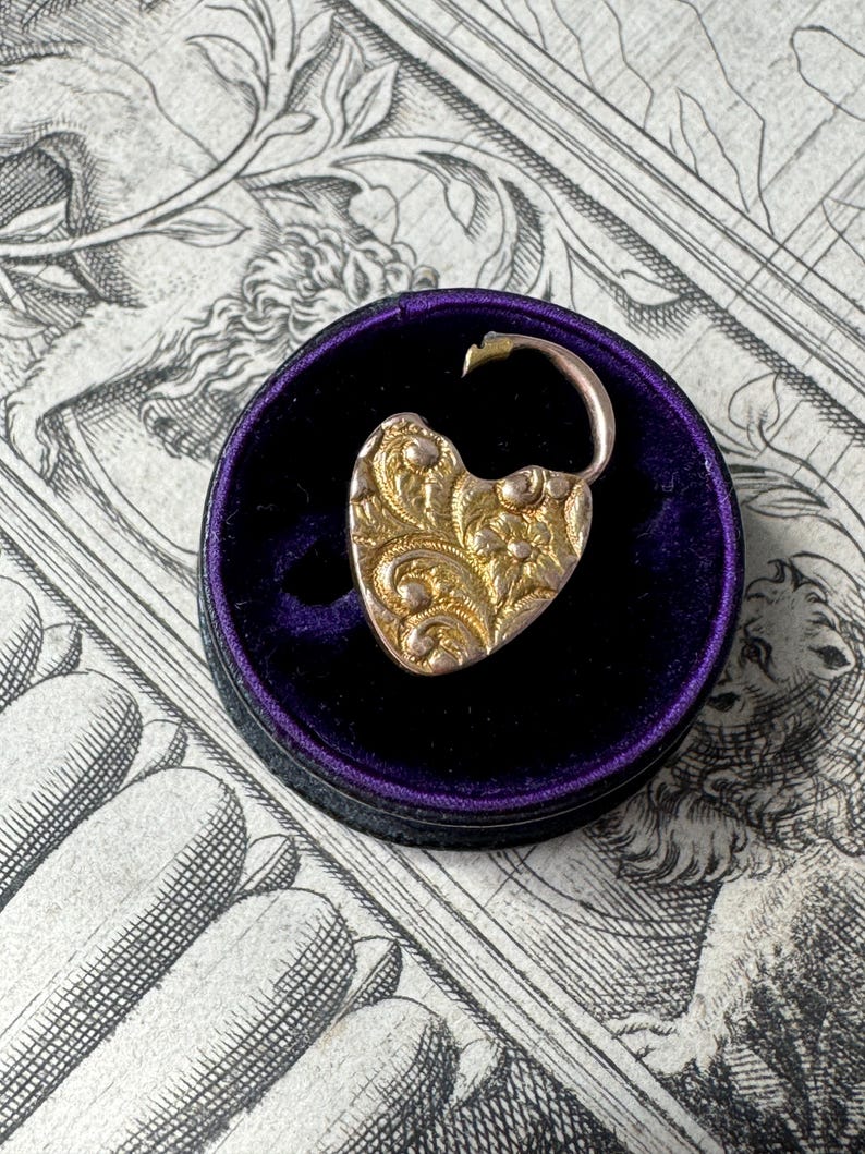 Antique 14k Chased Padlock Lock Charm - Etsy