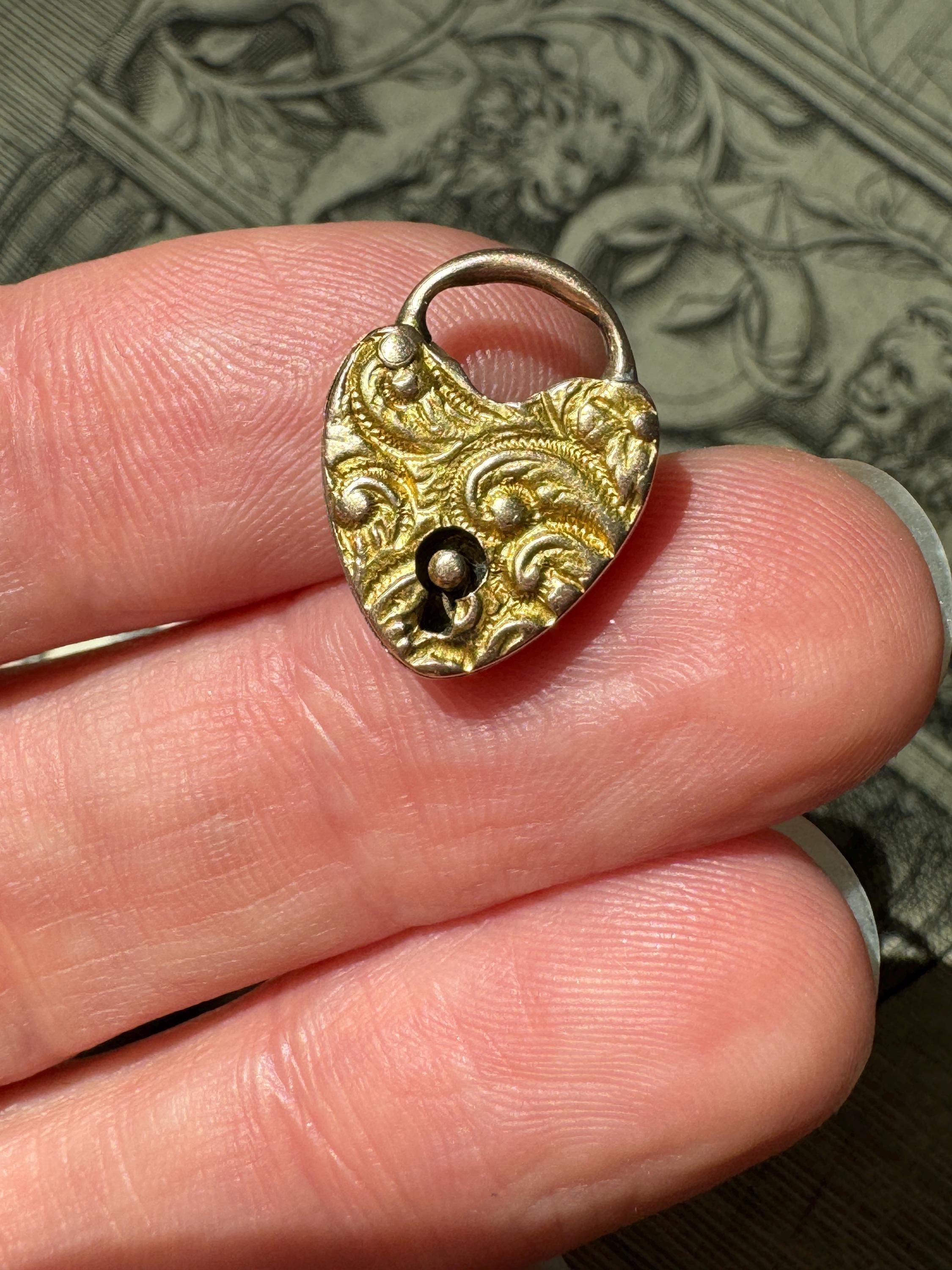 Antique 14k Chased Padlock Lock Charm - Etsy