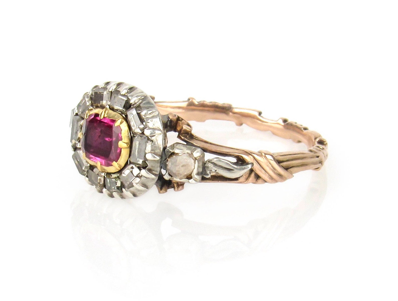 Georgian Ruby and Diamond Ring - Etsy