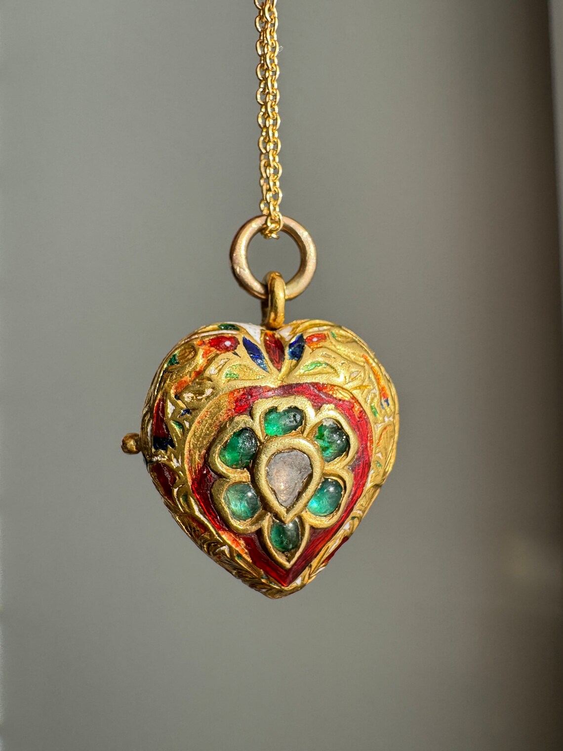 Late 19th C 22 Karat Gem Set Heart Locket With Enamel Parrots - Etsy